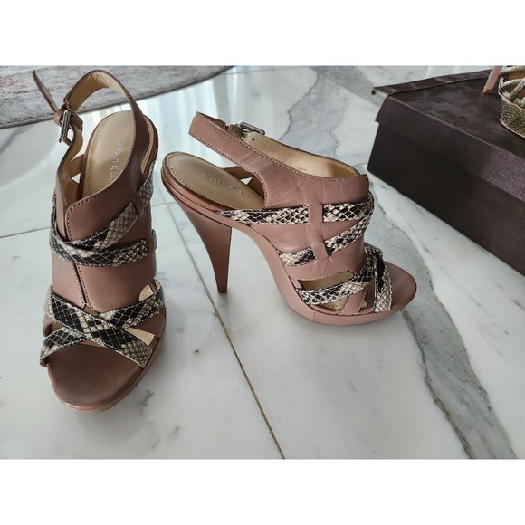 Calvin Klein | Shoes | Calvin Klein Leather Platform Sandals Nude Brand ...